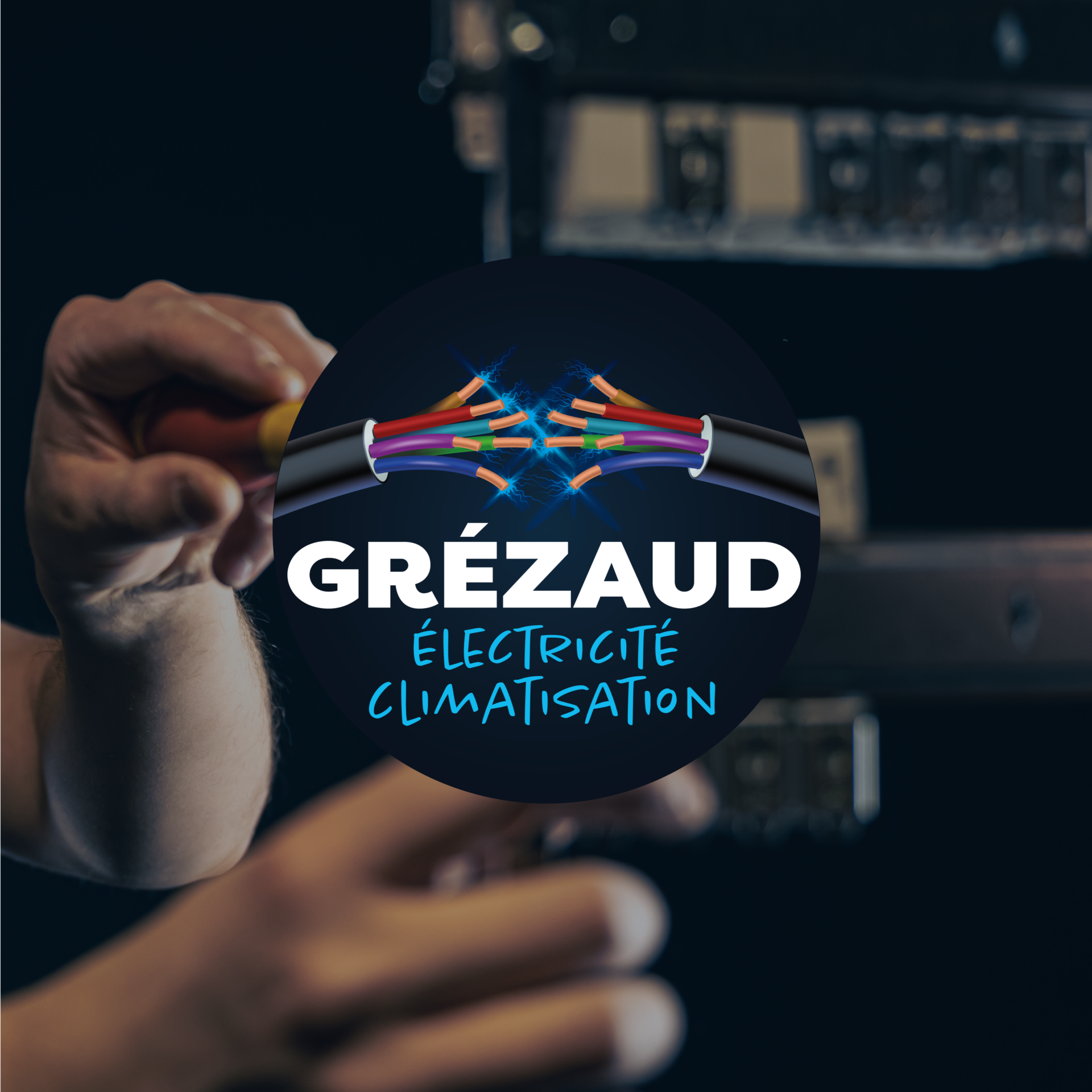Création logo et supports visuels pour Grézaud Électricien